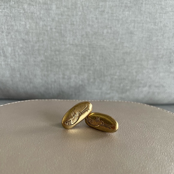 Jewelry | Vintage Cockroach Oval Matte Gold Earrings | Poshmark
